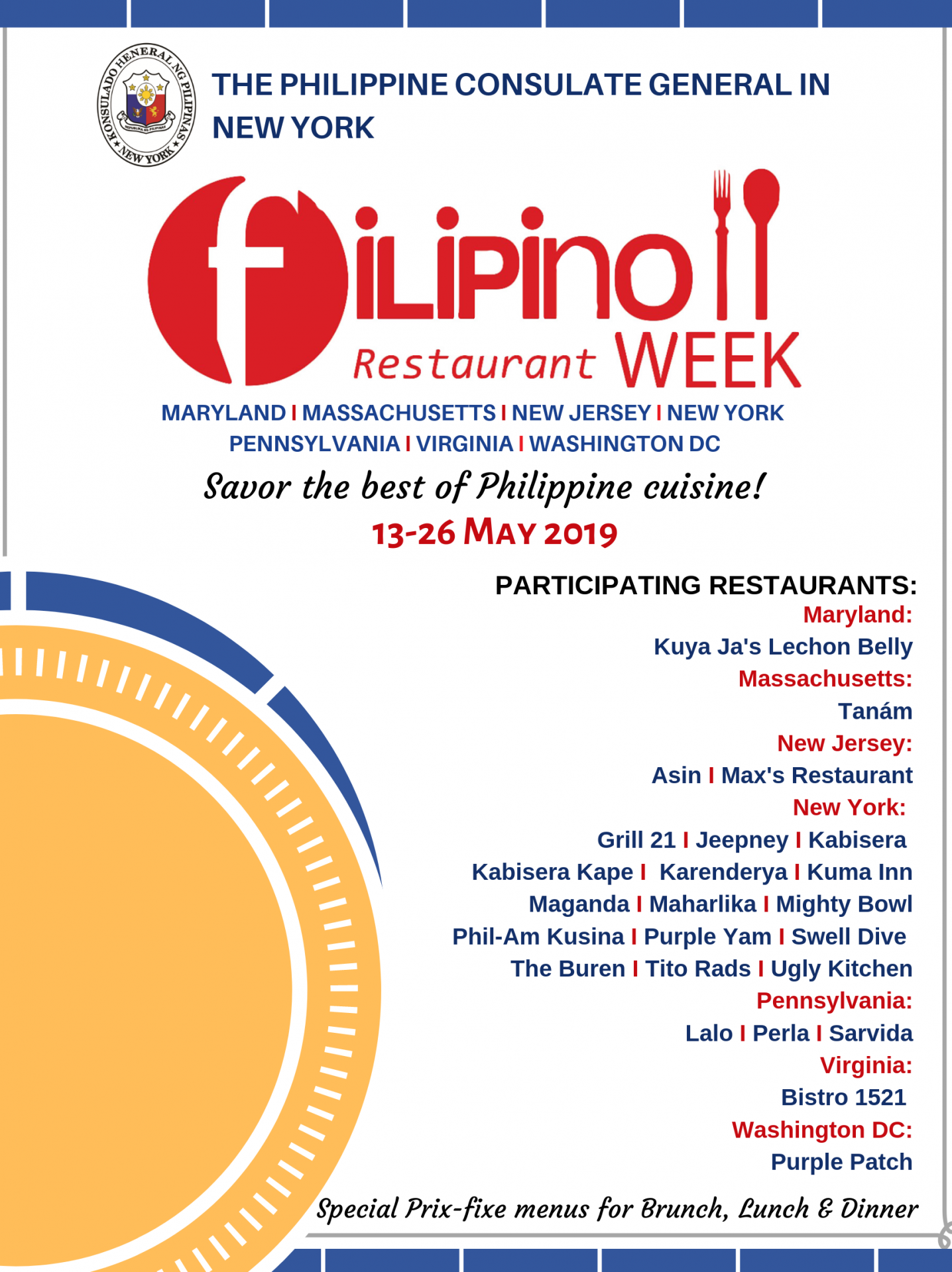 Filipino Restaurant Week 2019 – Philippine Center New York