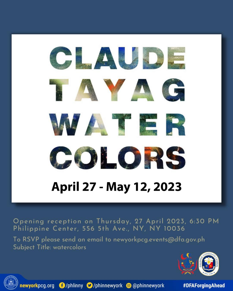 Claude Tayag: Watercolors – Philippine Center New York